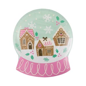 Whimsical Snow Globe Shaped Plates 8 Ct - Sweet One, Two Sweet, Oh What ...