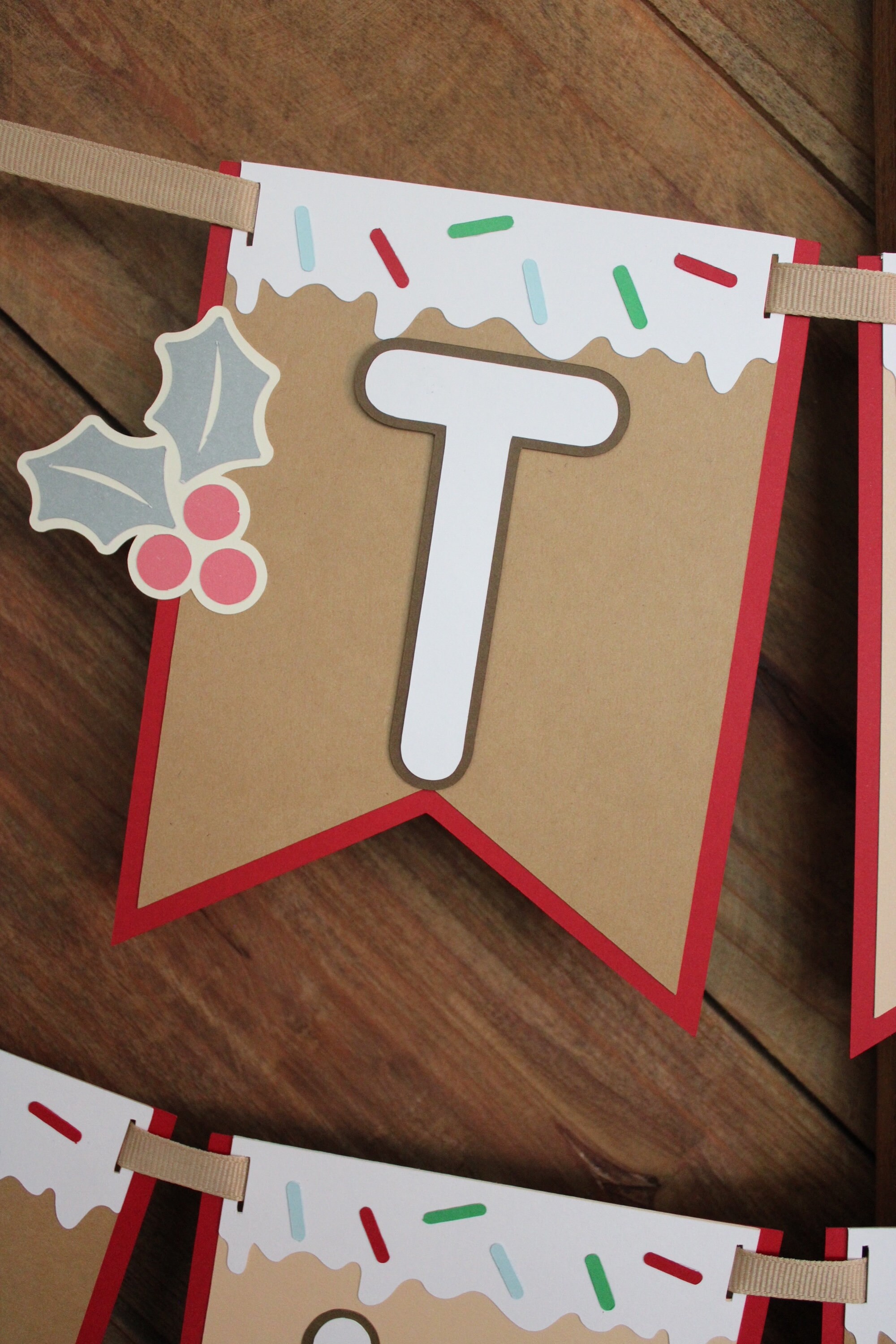 Two Sweet Gingerbread Banner: Christmas 2nd Birthday Party Decor - Etsy