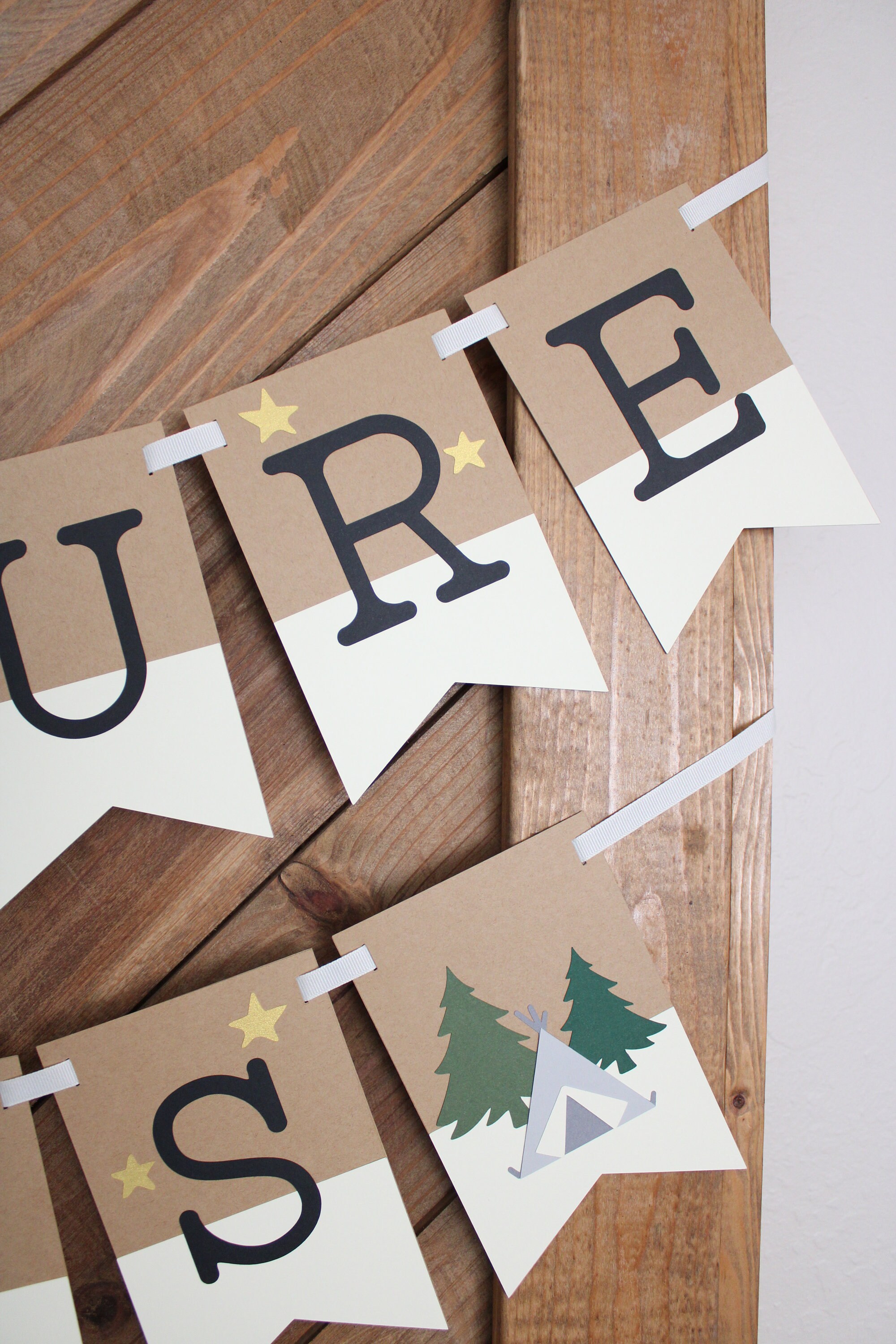 Adventure Awaits Banner Outdoorsy Camping Theme Baby - Etsy