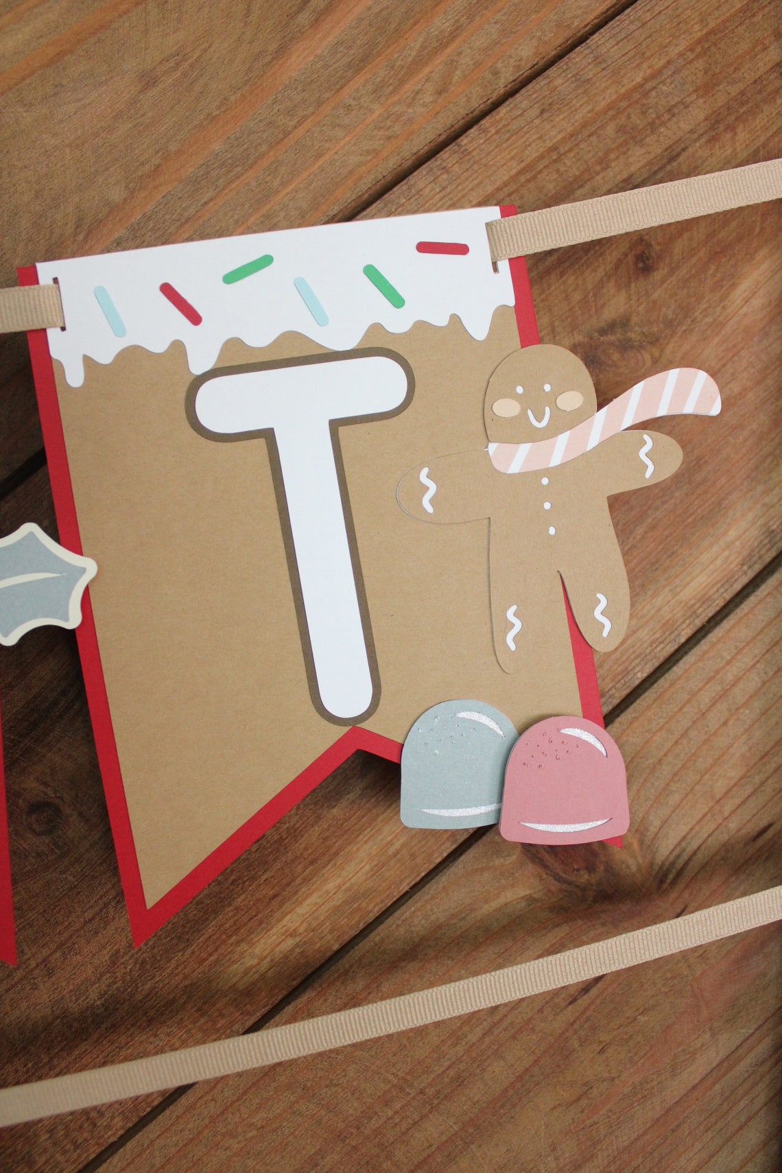 Two Sweet Gingerbread Banner: Christmas 2nd Birthday Party Decor - Etsy