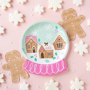 Whimsical Snow Globe Shaped Plates 8 Ct - Sweet One, Two Sweet, Oh What ...