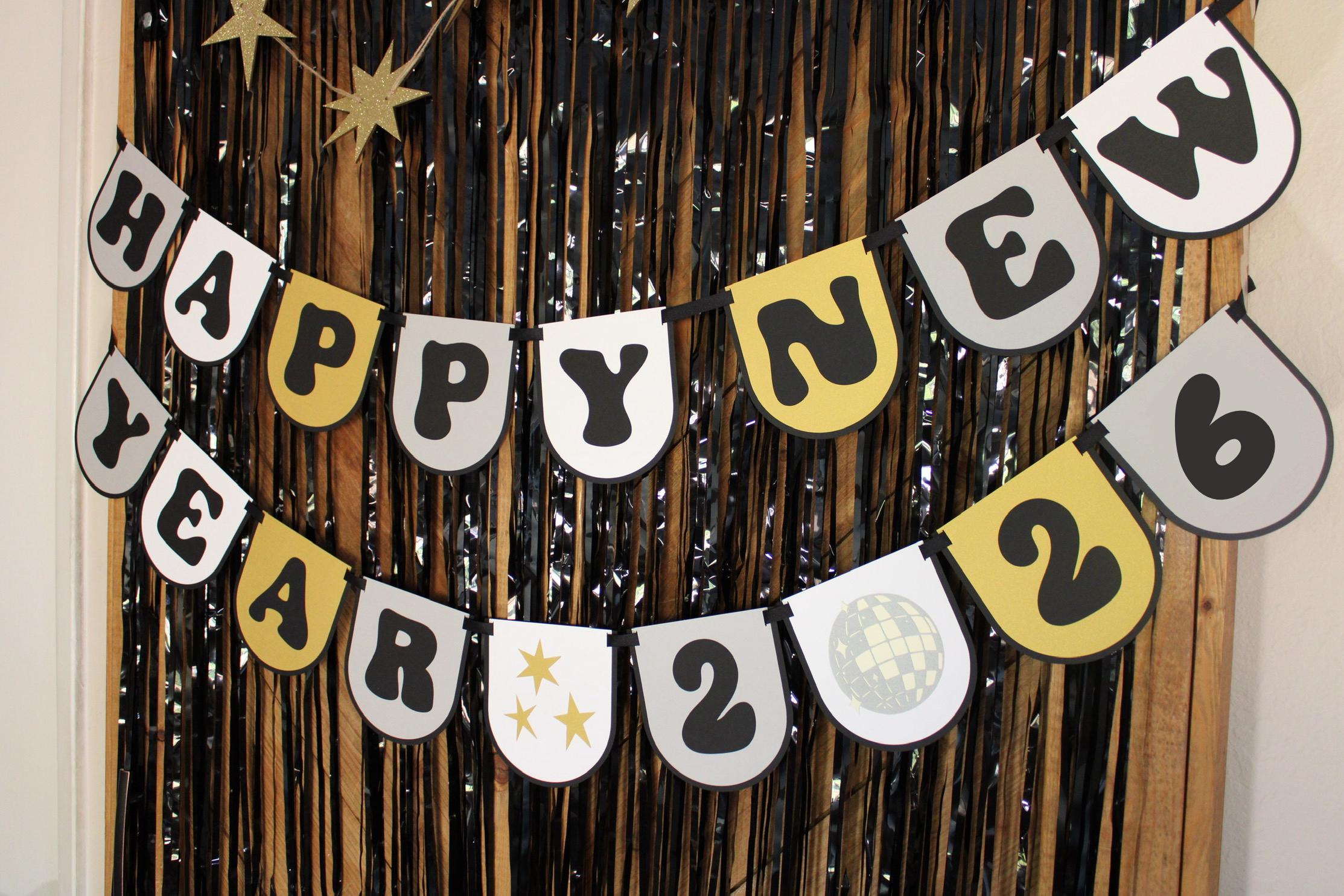 Happy New Year 2026 Banner, Disco Ball, Groovy New Years, New Year's ...