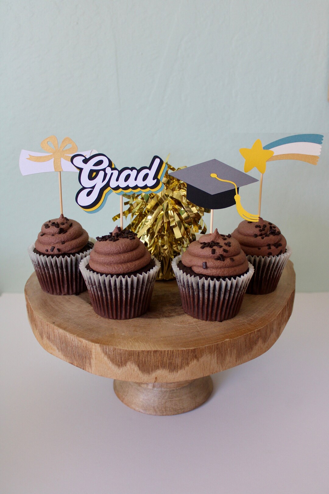 Graduation Cupcake Toppers: Congrats Grad Party Decorations, Set of 12 ...