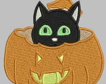 Black Cat MACHINE EMBROIDERY FILE halloween Machine - Etsy