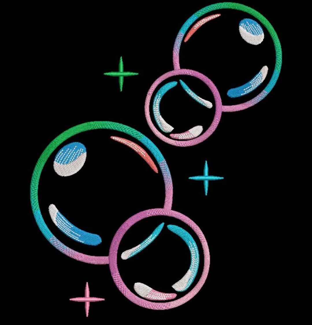 Soap Bubbles Machine Embroidery Design: Whimsical Bubble Embroidery ...