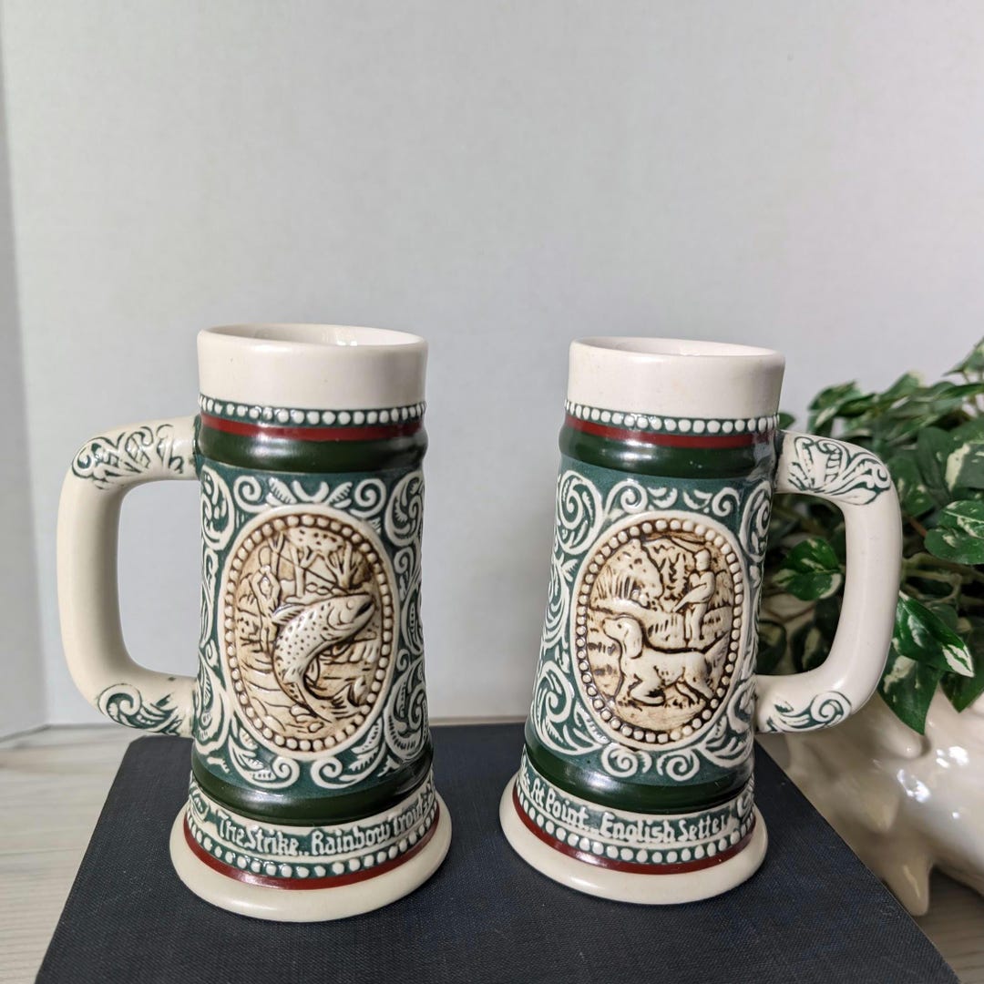 Vintage Avon Collectible Steins "at Point English Setter" and "rainbow ...