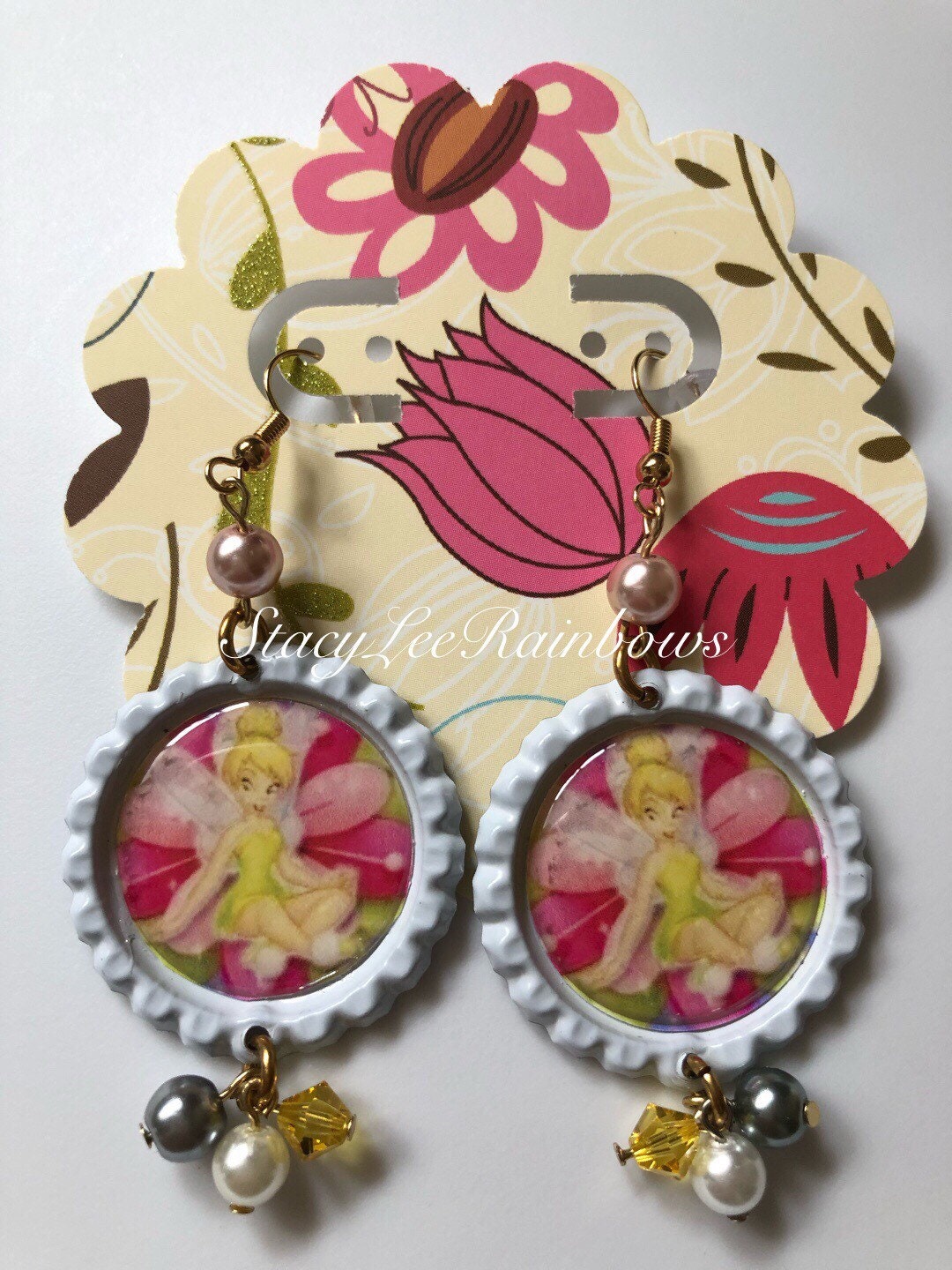 Tinker Bell Inspired Earrings Bottlecap Jewelry Earings Womens - Etsy