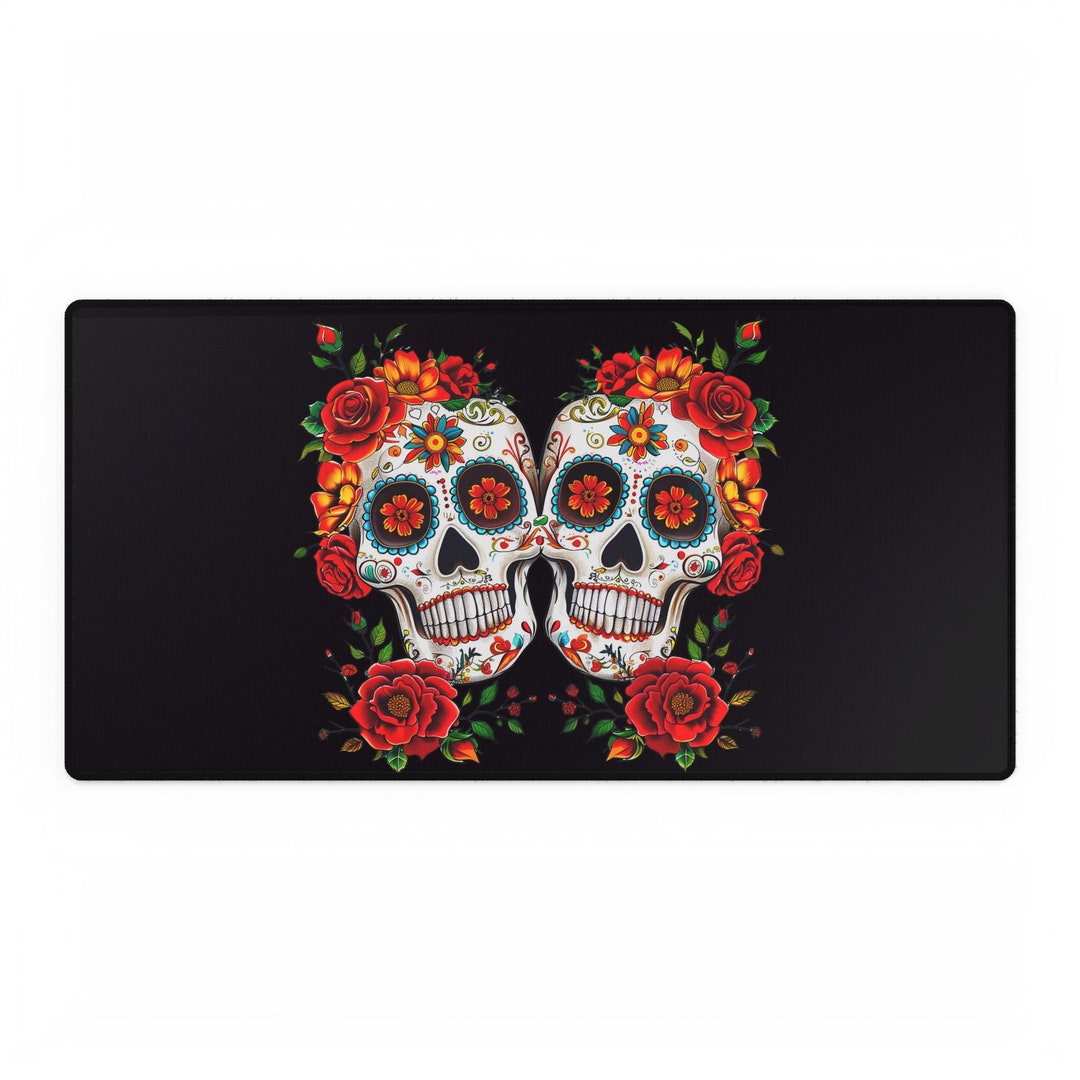 Sugar Skull Desk Mat, Sugar Skull Mouse Pad, Gaming Mat , Non-slip ...