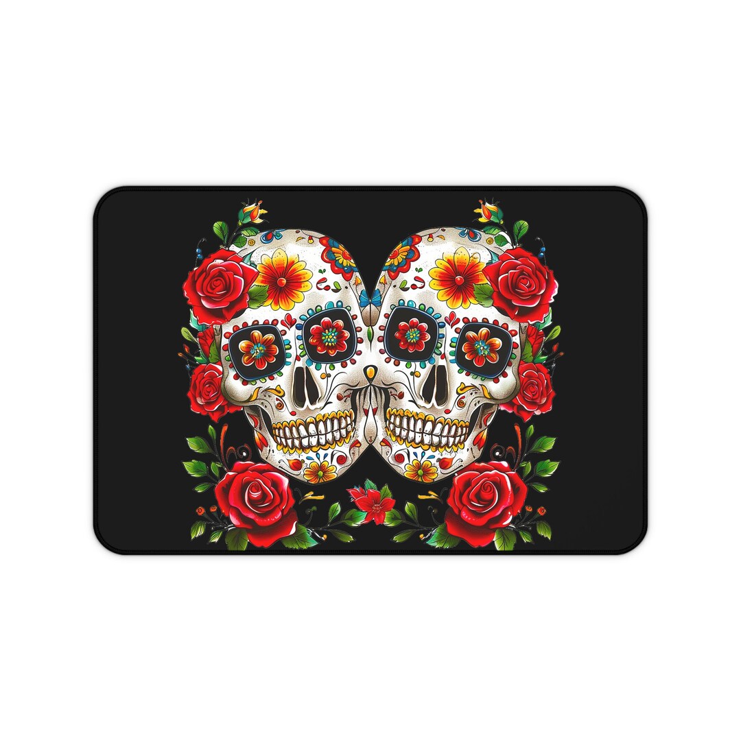Sugar Skull Desk Mat, Sugar Skull Mouse Pad, Gaming Mat , Non-slip ...