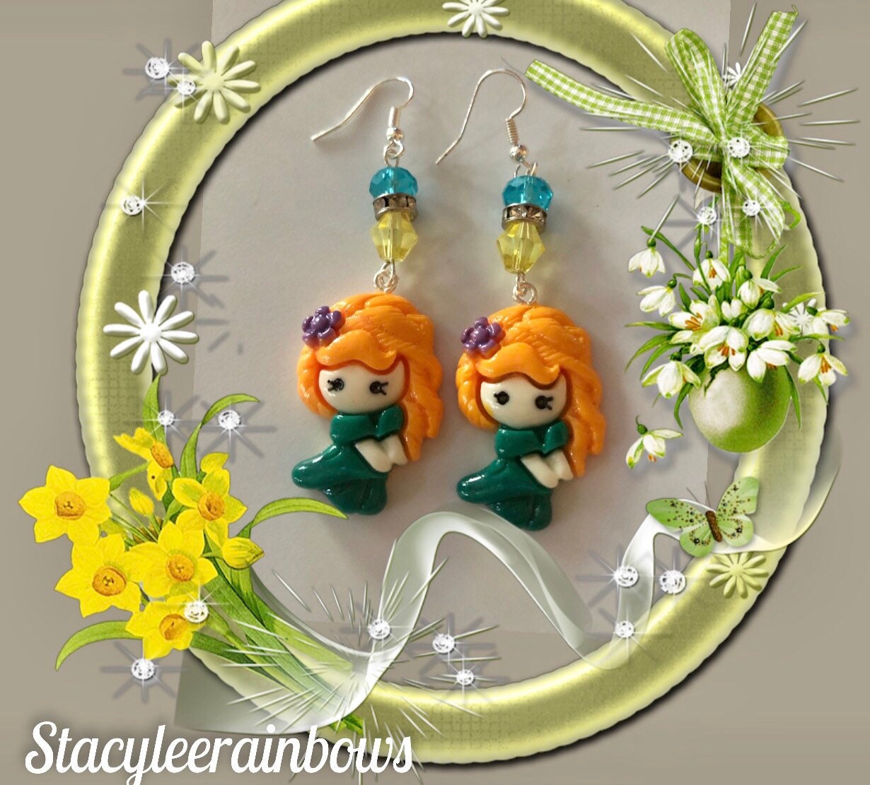 Princess Merida Drop Earrings Rapunzel Earrings Disney Earrings Cute ...