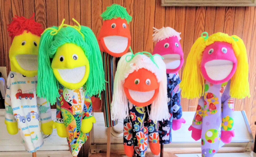 Set of 6 Blacklight Effective Boy and Girl Puppets 13" Tall - Etsy