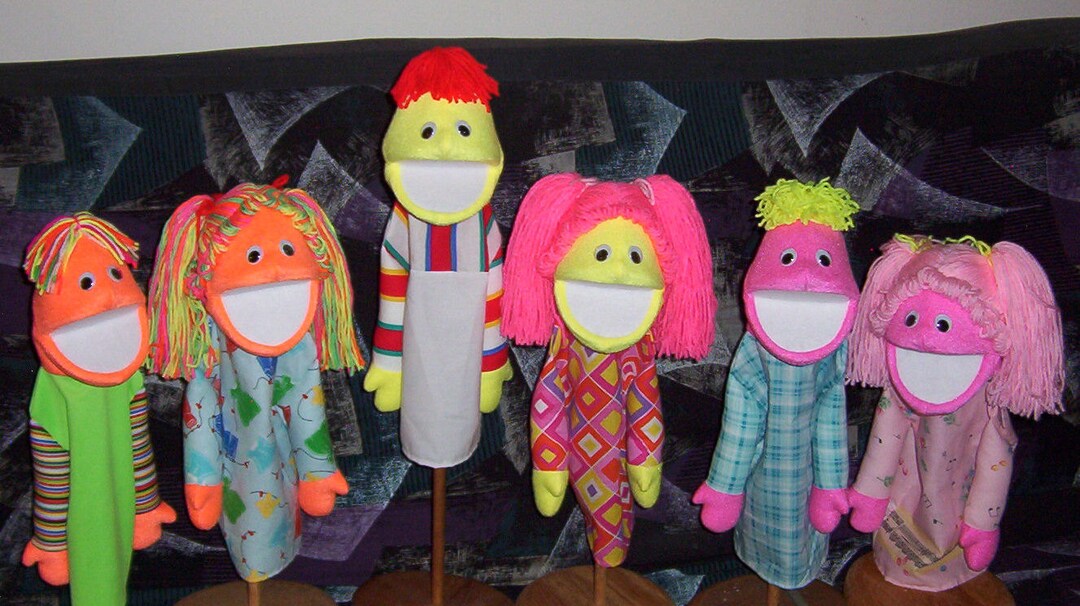 Set of 6 Blacklight Effective Boy and Girl Puppets 13 Tall - Etsy