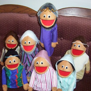 Little Biblical Set of 7 People Puppets With Old Testament Script Book ...