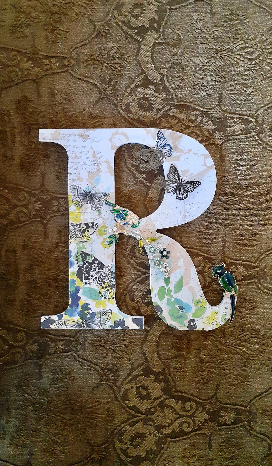 Wooden Initial, Letter R Wall Art, Butterfly Wood Decor, Initial Wall ...