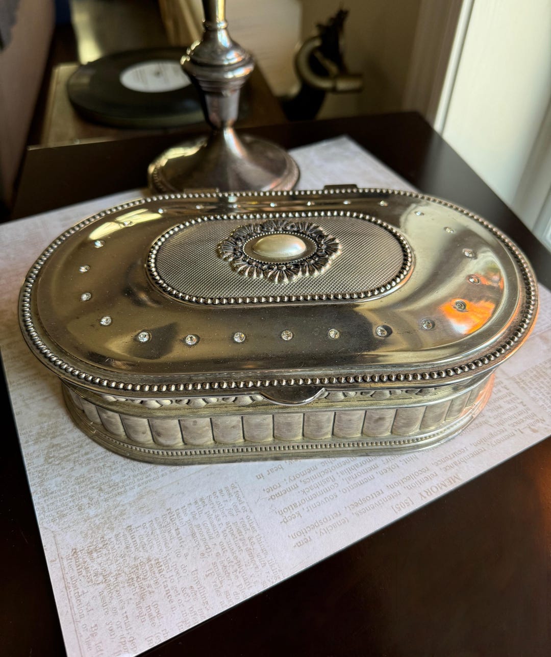 Godinger Jewelry Box, Silver Plated Jewellery Box, Antique Keepsake Box ...