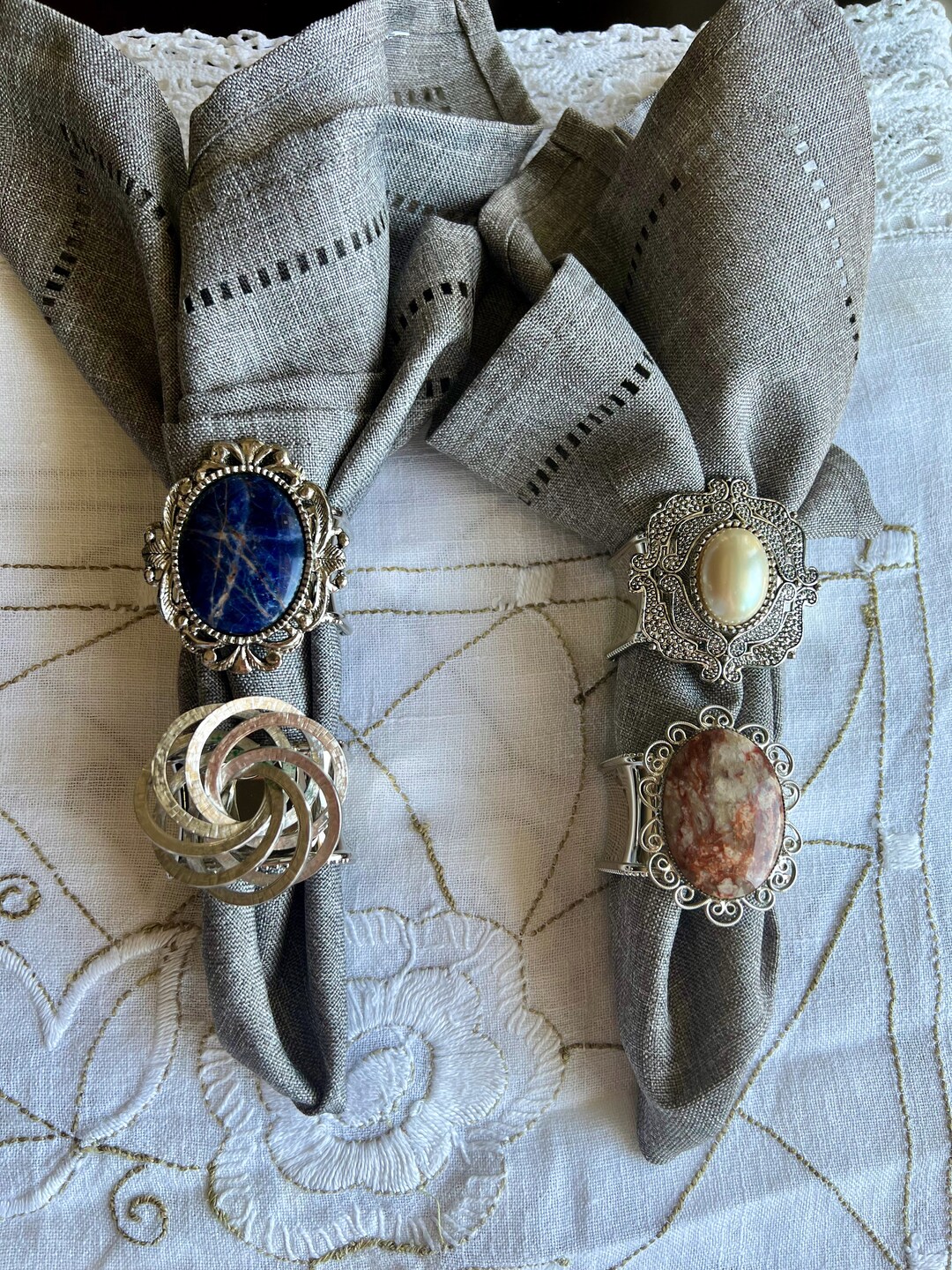 Vintage Silver Napkin Rings, Silver Napkin Holders, Elegant Napkin ...