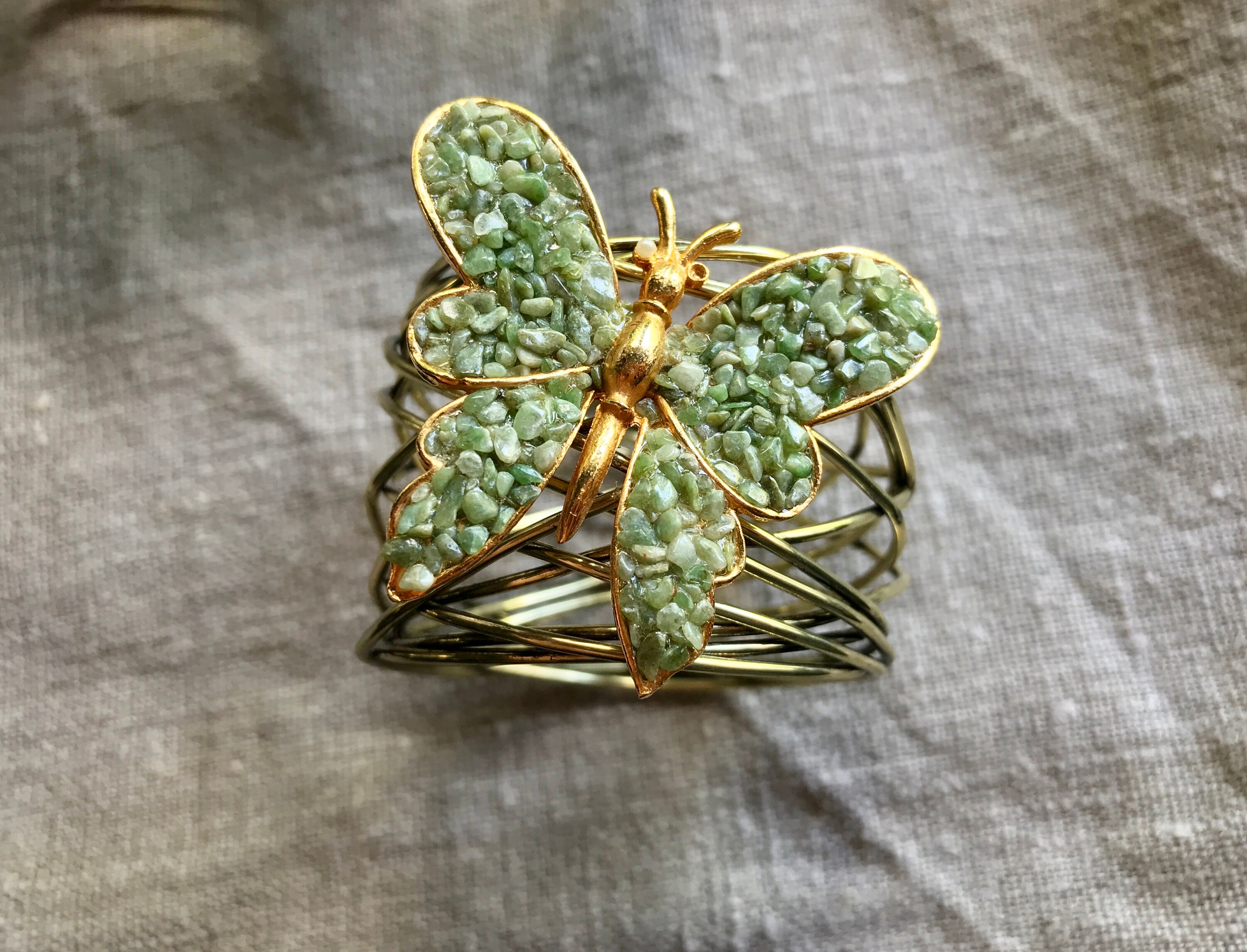 Vintage Jade Chip Napkin Rings Set of 4 Brooch Napkin Rings - Etsy