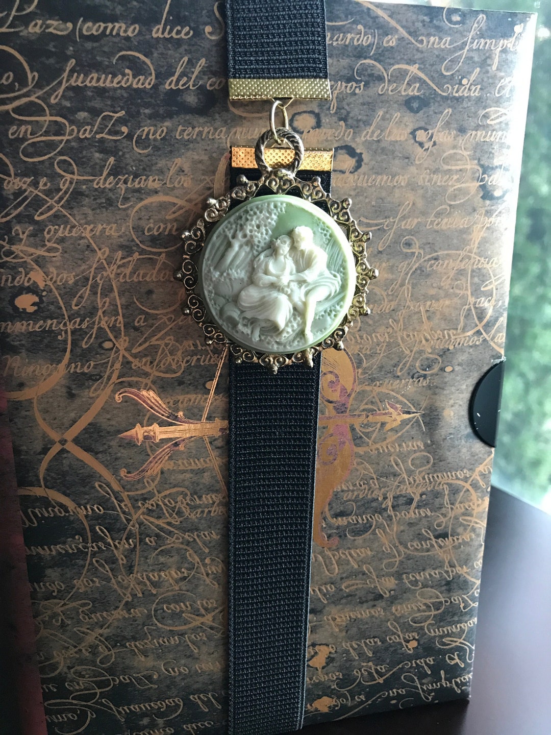 Vintage Cameo Bookmark, Book Band, Elastic Bookmark, Page Marker, Book ...