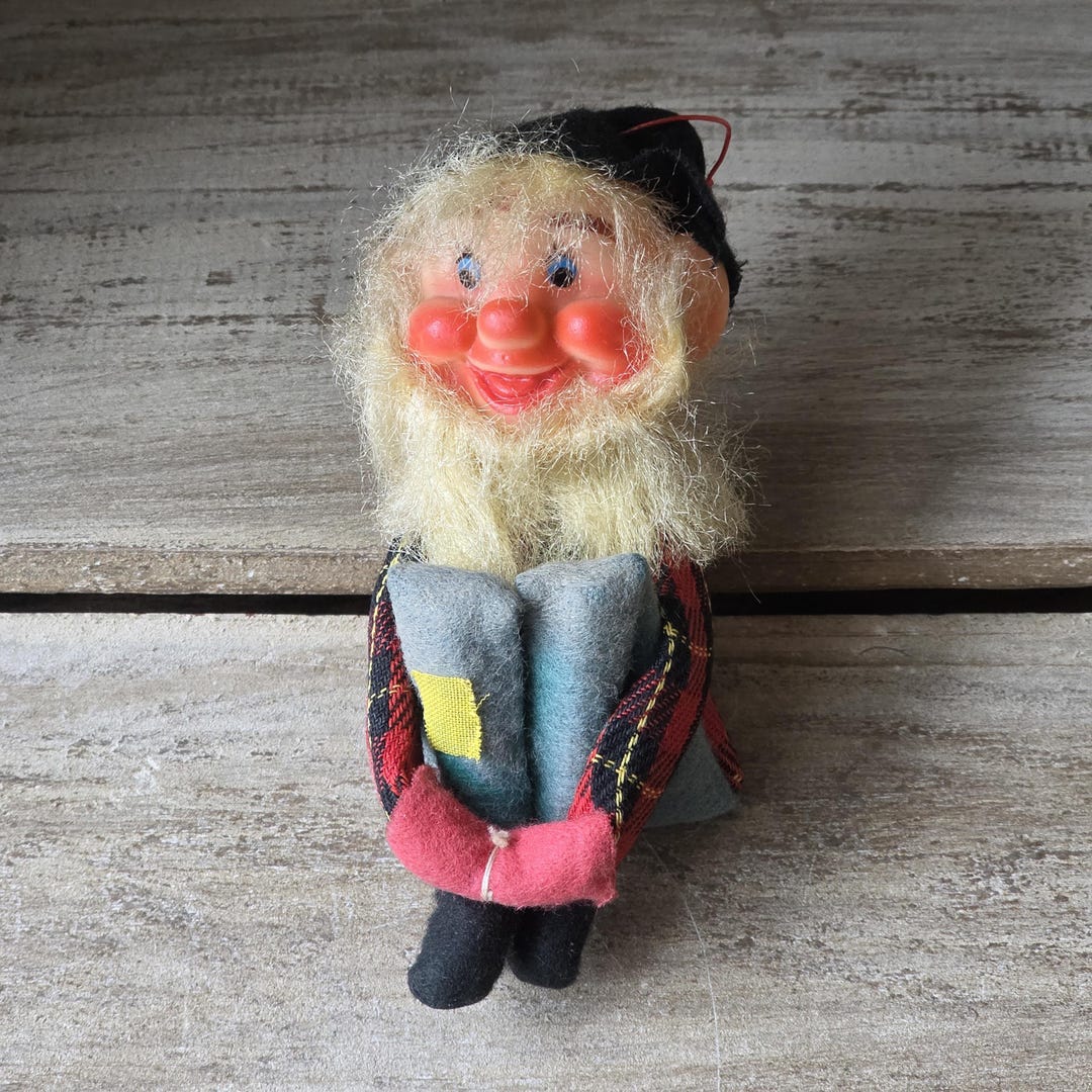 Vintage Made in Japan Hobo Knee Hugger Pixie Elf in Plaid Shirt - Etsy