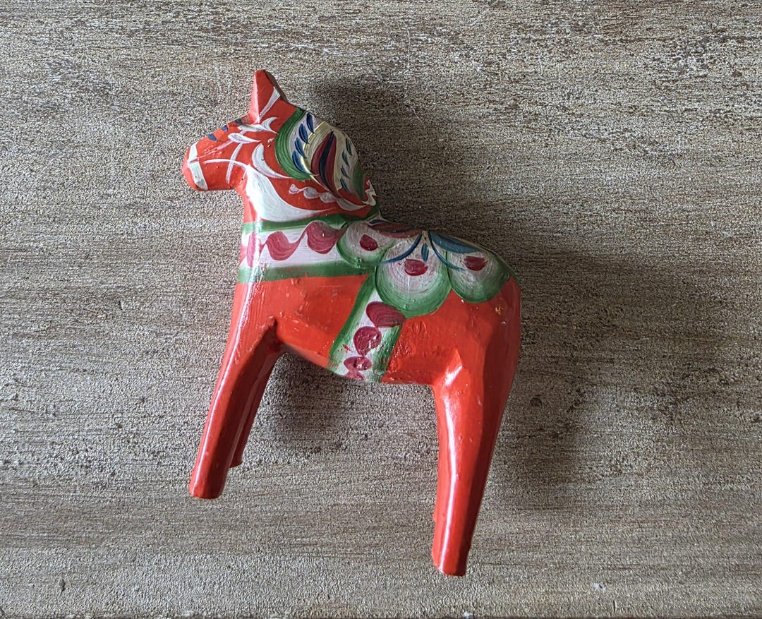 Mini Vintage Swedish Wooden Dala Horse Handpainted 2 3/4" - Etsy