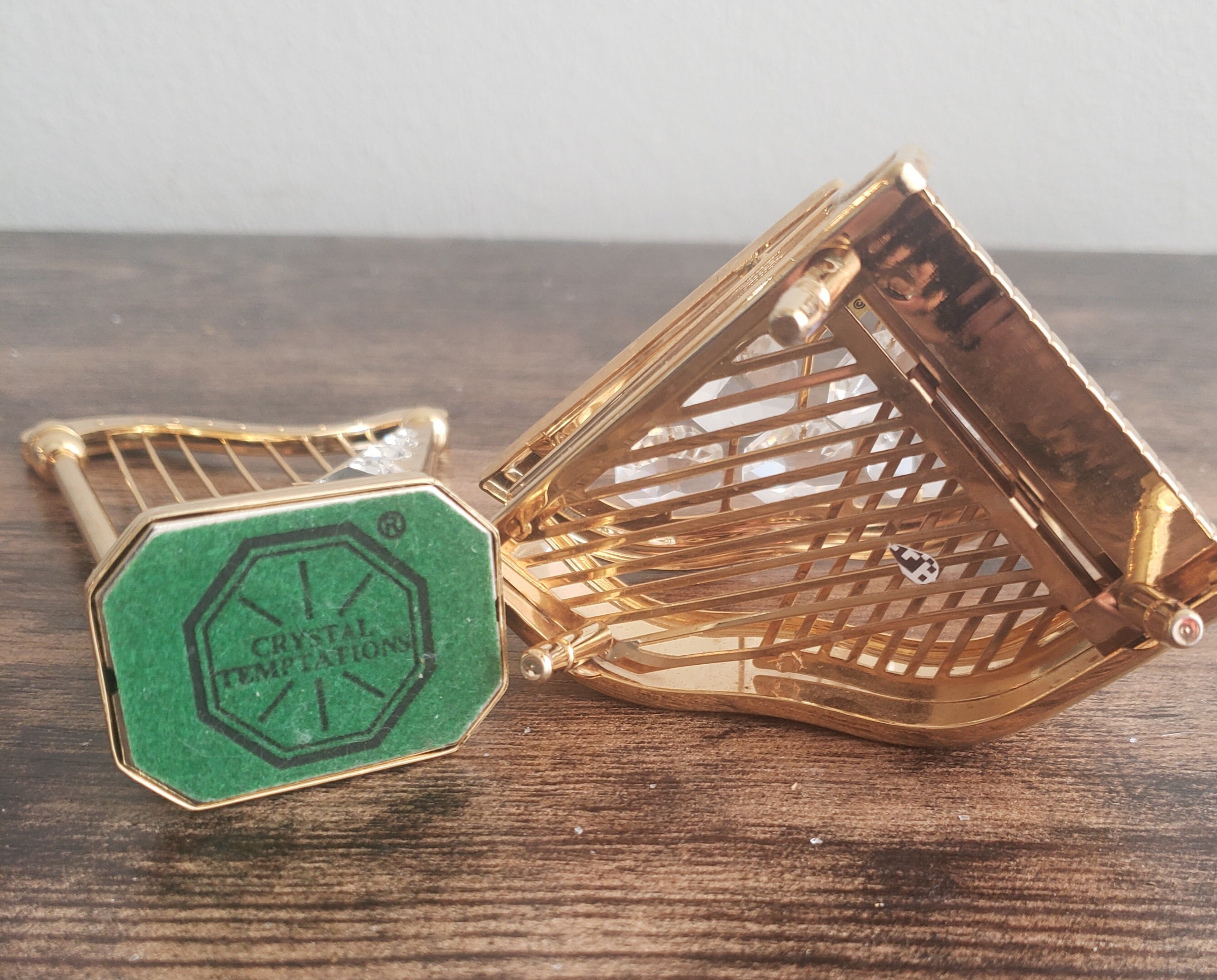 Vintage Crystal Temptations 24kt Gold Plated Swarovski Crystal Harp and ...