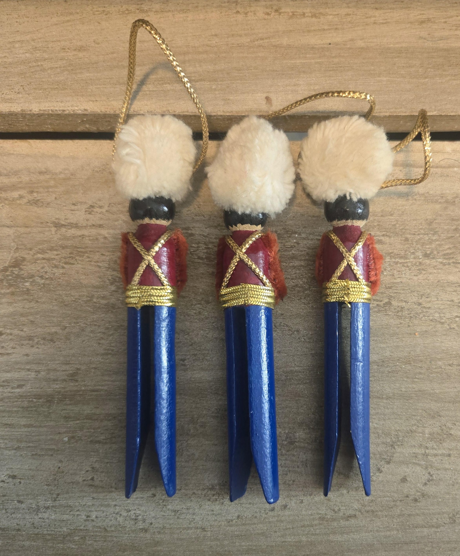 Vintage Handmade Wooden Toy Soldier Wood Clothespin Christmas Tree ...