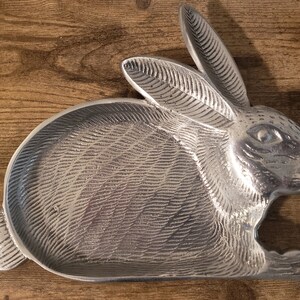 Vintage Large Pewter Metal Rabbit Dish - Etsy