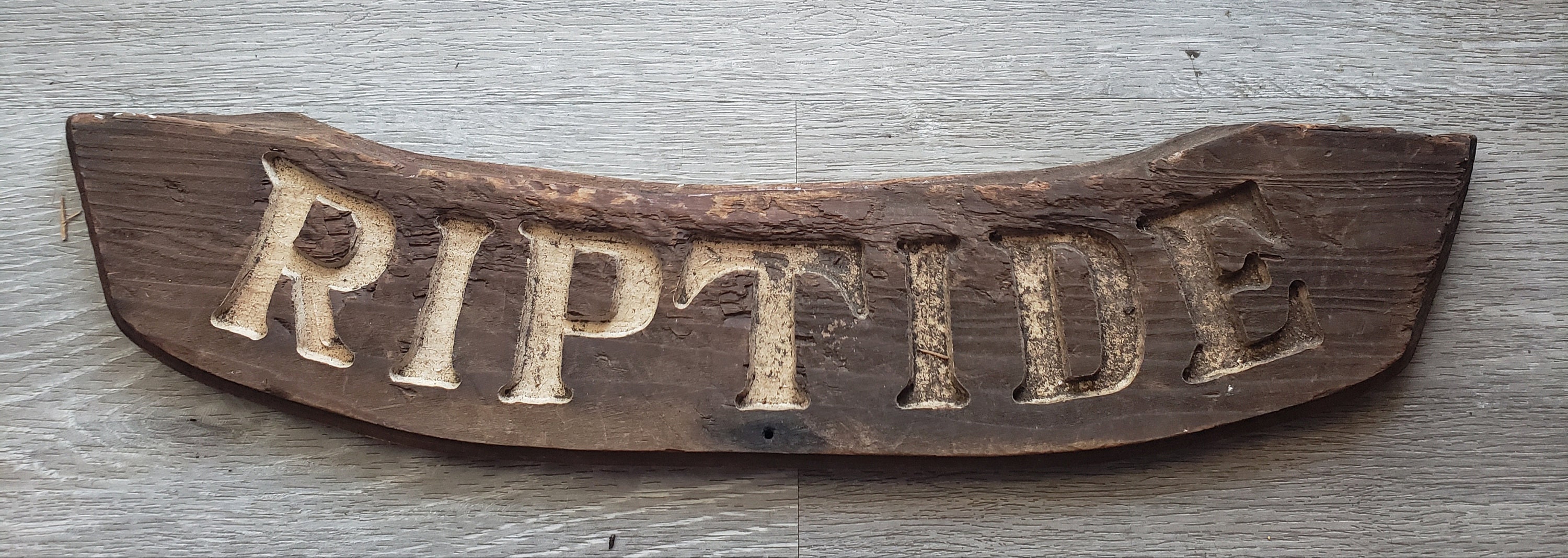 Antique Wood riptide Beach Sign - Etsy