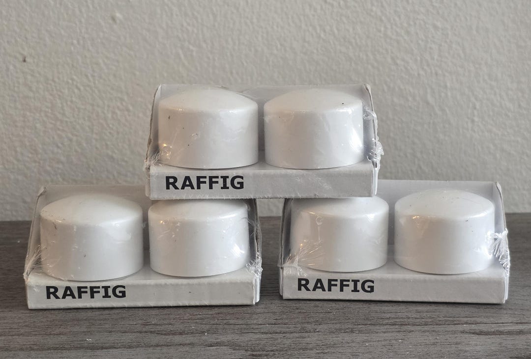 IKEA Raffig White Plastic Finials for Curtain Rods 6 Total (3 Pairs of ...