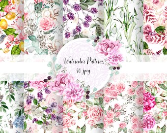 Watercolor Paper Pack Wedding Patterns Scrapbook Floral | Etsy