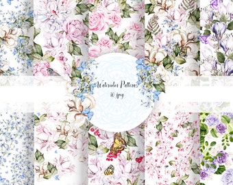 Watercolor Paper Pack Wedding Patterns Scrapbook Floral | Etsy