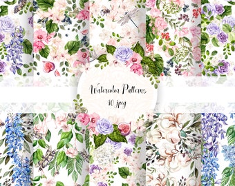Watercolor Paper Pack Wedding Patterns Scrapbook Floral | Etsy