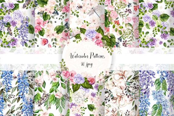 Watercolor Paper Pack Wedding Patterns Scrapbook Floral | Etsy