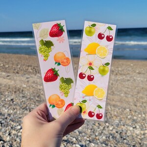 Cute Fruit Summer Bookmark Cherry Strawberry Booklover Nature Orange ...