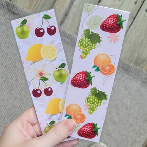 Cute Fruit Summer Bookmark Cherry Strawberry Booklover Nature Orange ...