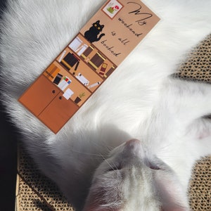 Cat Bookmarks With Quotes Funny Cute - Laminated Reader Bookish Cute ...