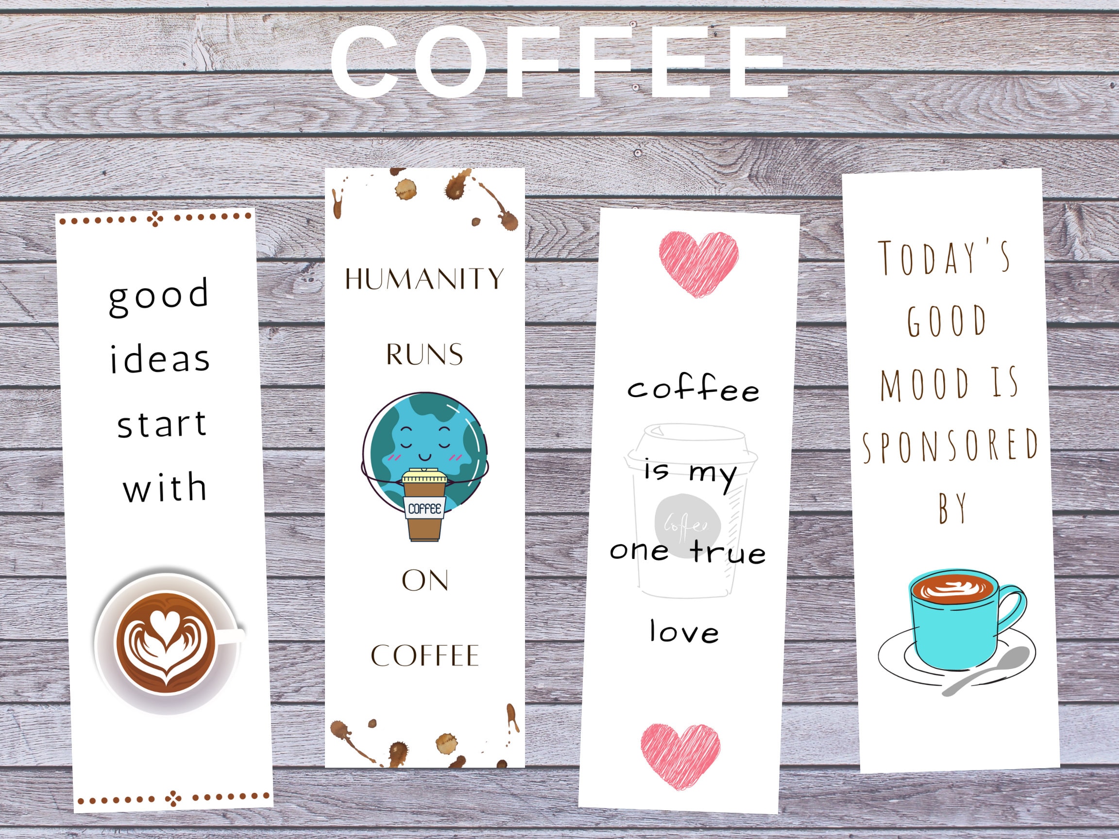 Coffee Themed Bookmarks at Alison Mclemore blog