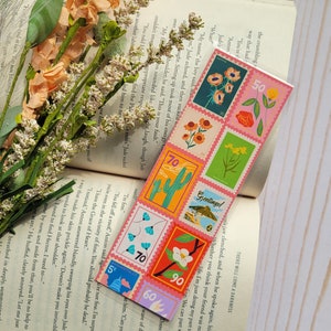 Travel Flower Postage Stamp Bookmark - Summer Fall Autumn - Paris ...