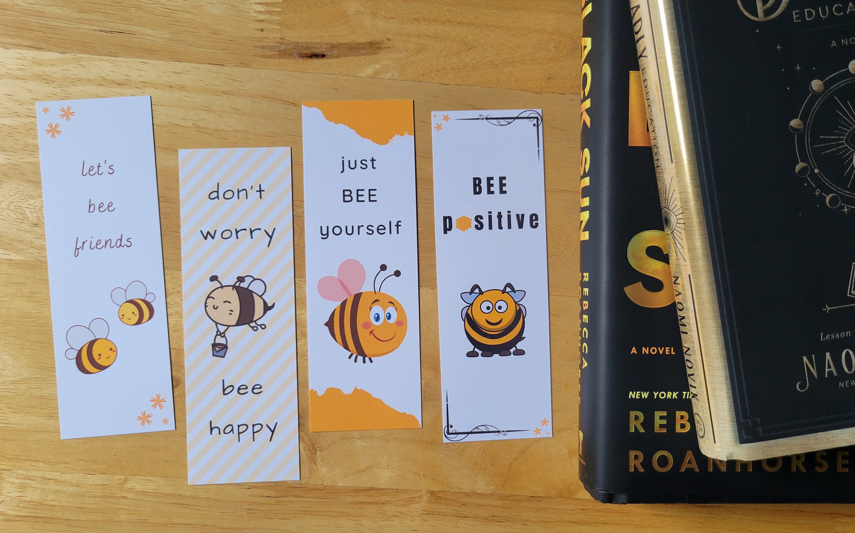 Bee Bookmarks Quotes Printable Set of Four Books - Etsy