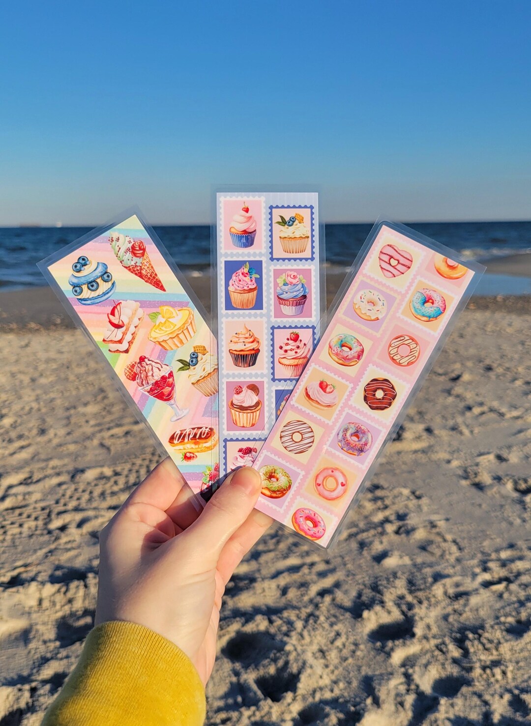 Dessert Stamp Bookmark | Donut Cupcake Chocolate Strawberry | Cozy ...