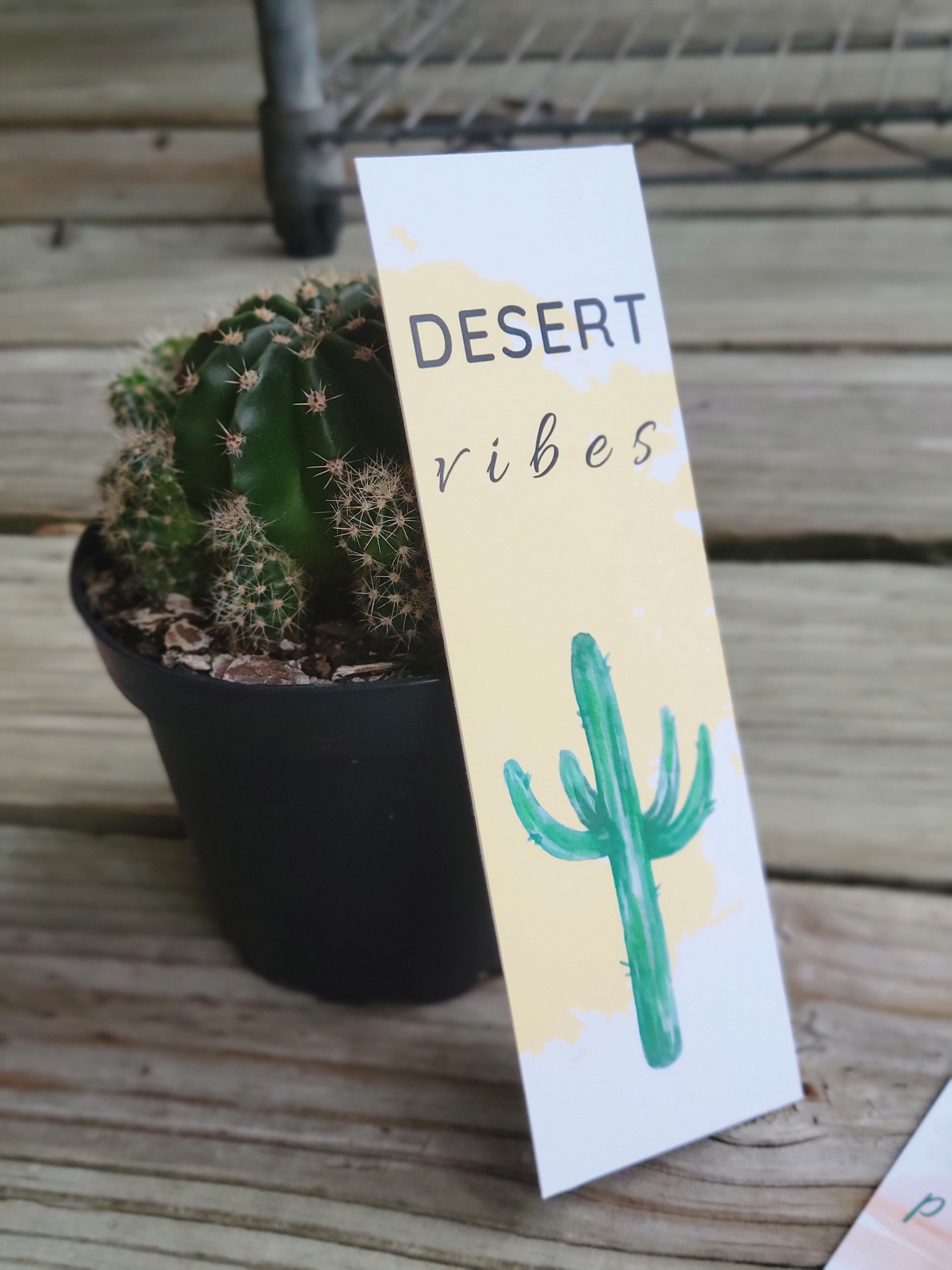 Cactus Bookmarks Set of 4 Printable Summer Gift | Etsy