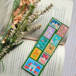 Travel Flower Postage Stamp Bookmark - Summer Fall Autumn - Paris ...