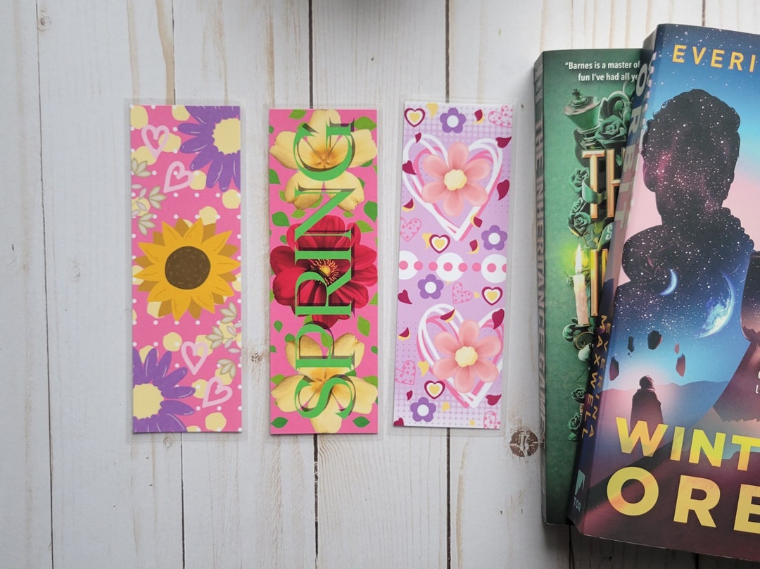 Spring Bookmarks Laminated Flowers Season Bouquet Weather Gift Bookish ...