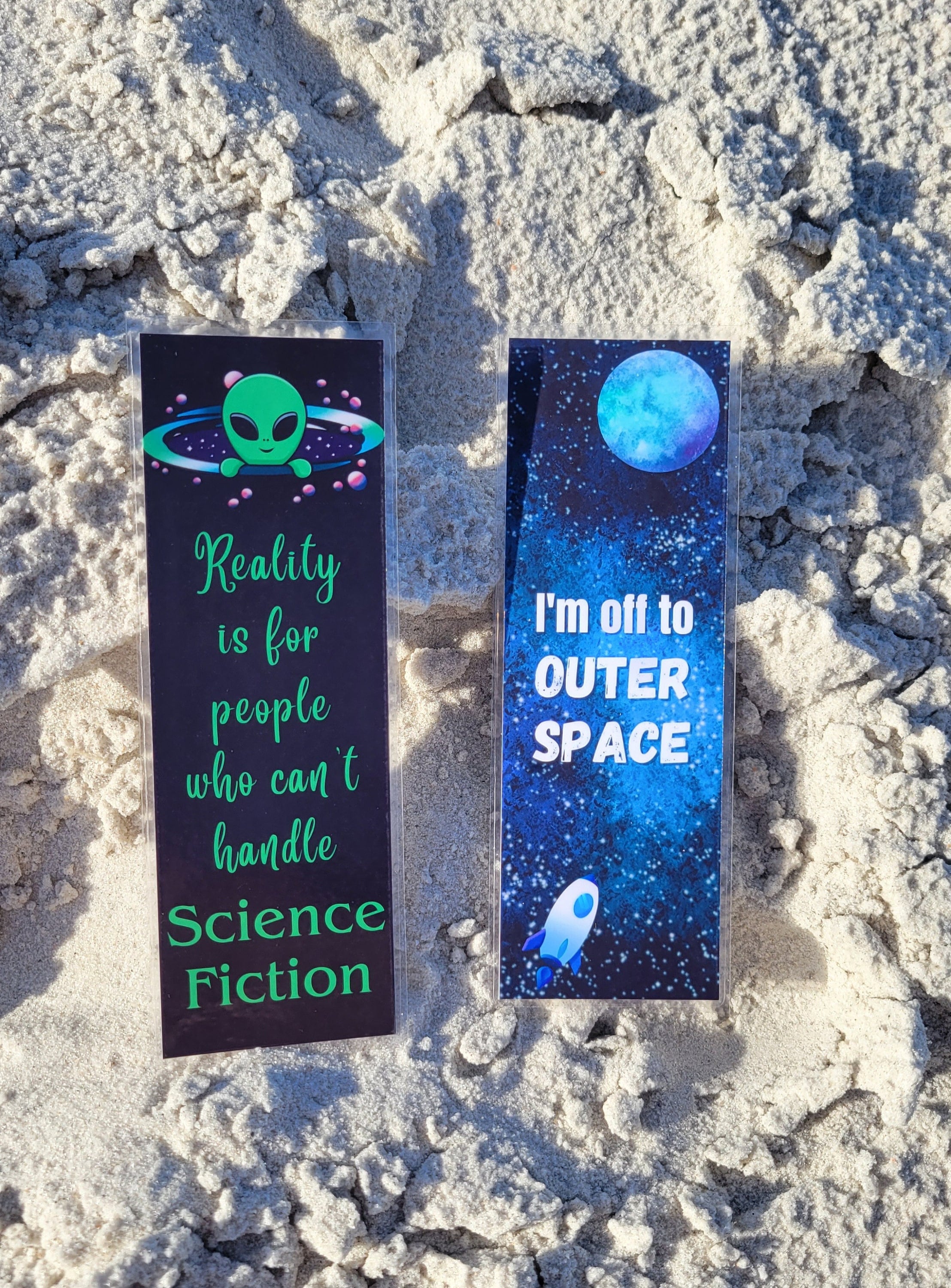 Science Fiction Bookmarks Laminated Scifi Space NASA Planet Stars Quote ...