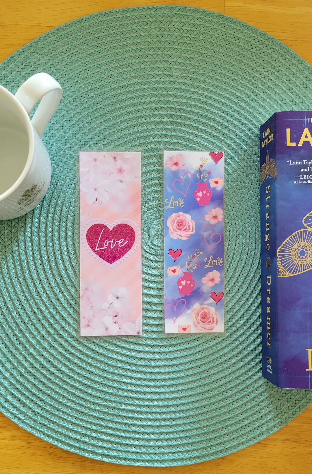 Sweet Love Valentine Bookmarks Heart Romance Pearls Flowers Romantic ...