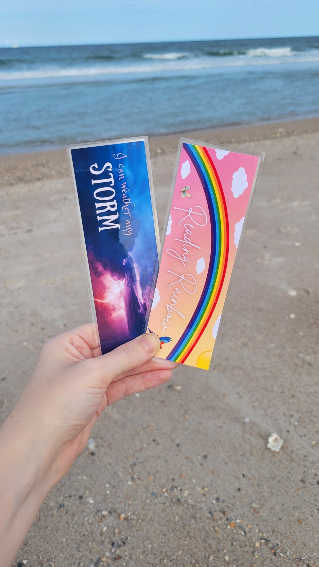 Spring Bookmarks Positive Weather Rainbow Storm Colorful Bird Butterfly ...