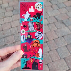 Spooky Halloween Bookmarks Bat Cat Scary Graveyard Fall Monster Autumn ...