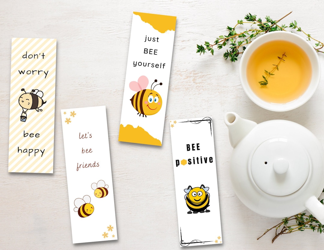 Bee Bookmarks - Quotes - Printable - Set of Four - Books - Etsy