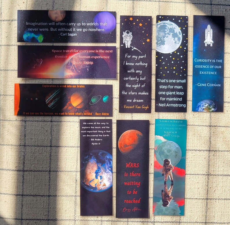 Laminated Space Bookmarks Quotes Planet Solar System - Etsy