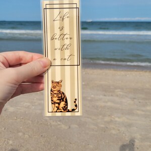 Cat Bookmarks With Quotes Funny Cute - Laminated Reader Bookish Cute ...